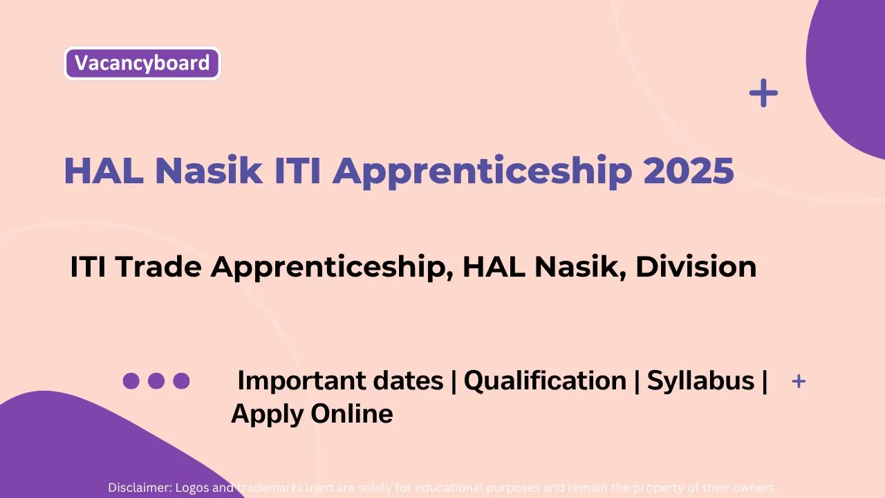 HAL Nasik ITI Apprenticeship 2025 | Vacancy Board