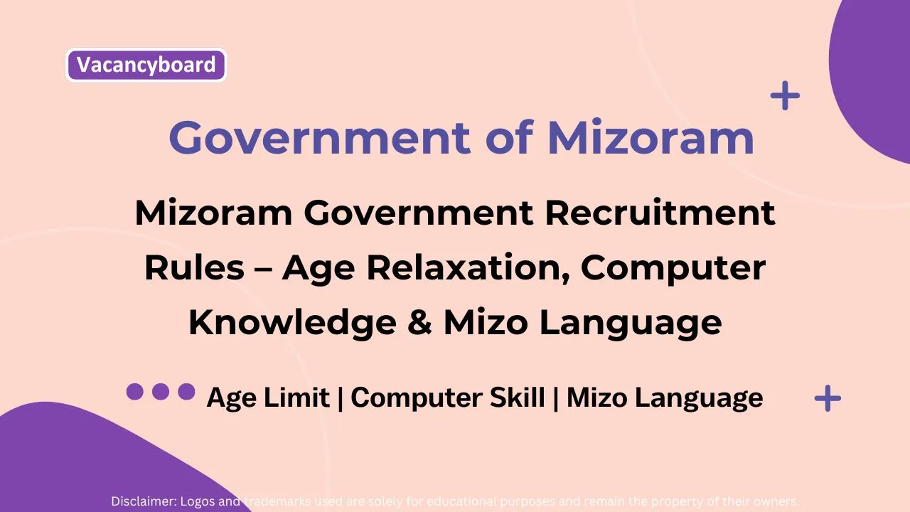 Mizoram Government Recruitment Rules – Age Relaxation, Computer Skill ...