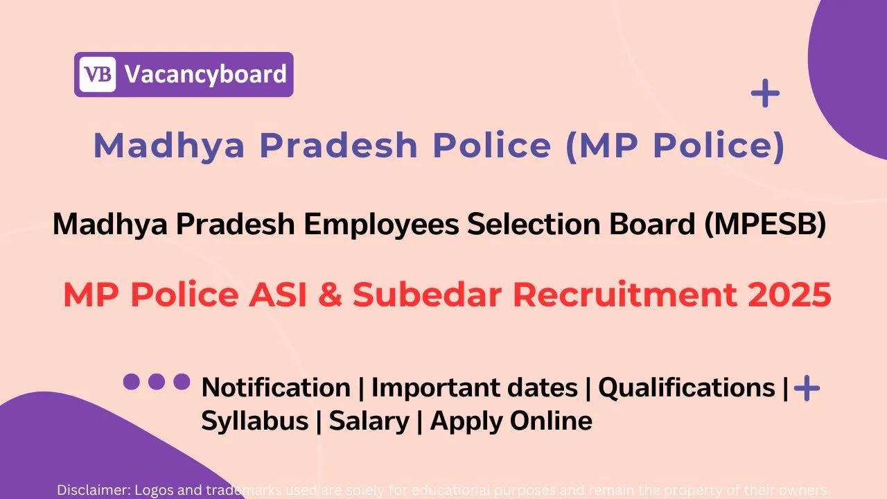MP Police ASI Recruitment 2025 – 535+ Subedar & ASI Stenographer