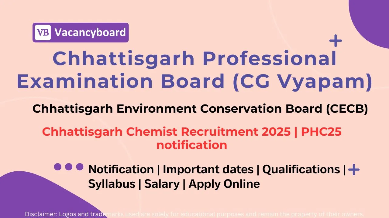 Chhattisgarh Chemist Recruitment 2025 | PHC25 – Apply Online ...