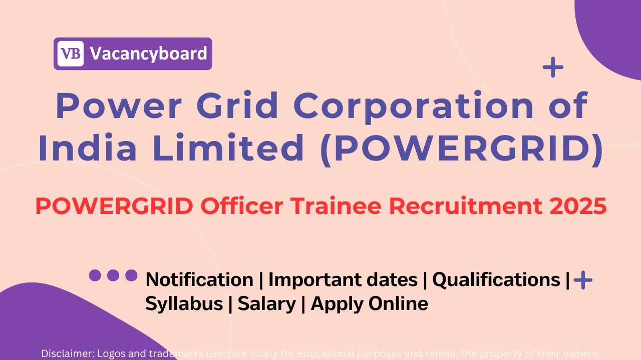 POWERGRID Officer Trainee Recruitment 2025 – Apply Online for Finance ...